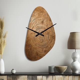 Gold Maze - Boho Feather Wall Clocks in Asymmetrical Fall Shape ...