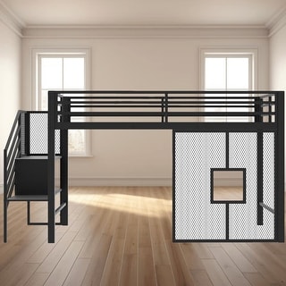 Durable Twin Size Metal Low Loft Platform Bed Frame with Storage ...