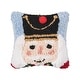 8" x 8" Nutcracker Hooked Petite Christmas Holiday Throw Pillow - Bed ...