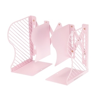 Retractable Slash Stripe Bookend for Study Room Library Office, Pink ...