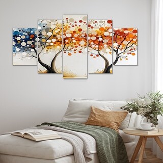 Autumn Orange And Blue Tree Seasons Reflections IV - Abstract ...