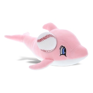 DolliBu Soft Huggable Pink Dolphin Stuffed Animal with Baseball Plush ...