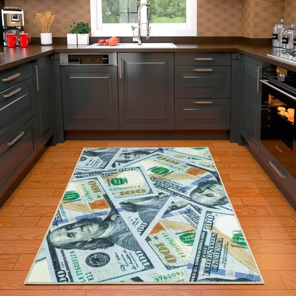 Ottomanson Money Collection Hundred Dollar Bill Design Rugs - Bed Bath ...