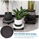 8-Piece Brown Flowerpot Racks with Wheels Circular Plant Stands - 12.99 ...