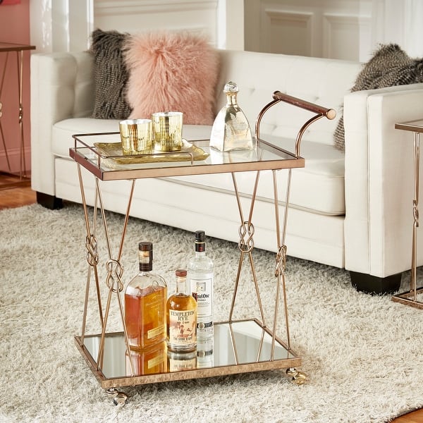 Sandiacre Champagne Gold Reef Knot Frame Bar Cart by iNSPIRE Q Bold ...