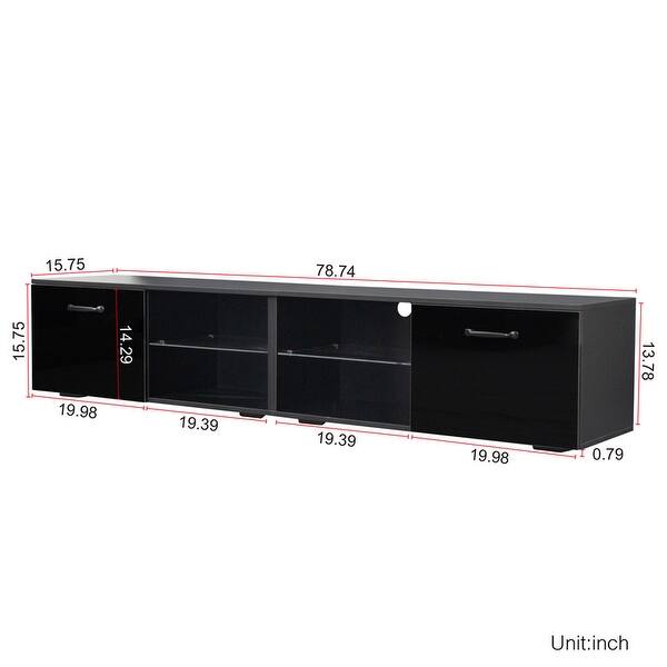 Modern LED TV stand High gloss wood TV stand with cable management ...
