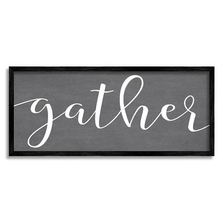 Stupell Gather Rustic Family Calligraphy Cursive Sign Framed Wall Art ...