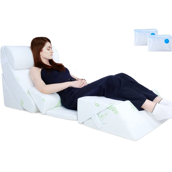 Bed Wedge Pillow Set, Premium Foam Orthopaedic Wedge Pillow for Back ...