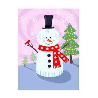 Randy Noble Fine Art 'Snowman Swirl' Canvas Art - Blue - Bed Bath ...