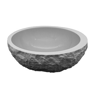 Chipped Composite Stone Edge Round Vessel White - 16.5"x6.5" - Bed Bath ...