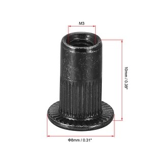 Rivet Nuts Alloy Knurled Flat Head Threaded Insert Fastener - Bed Bath ...