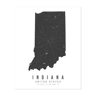 Indiana Maps Minimal Art Print/Poster - Bed Bath & Beyond - 34899812