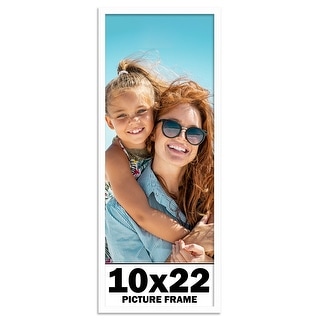 10x22 Frame White Solid Wood Picture Frame Includes UV Acrylic Shatter ...