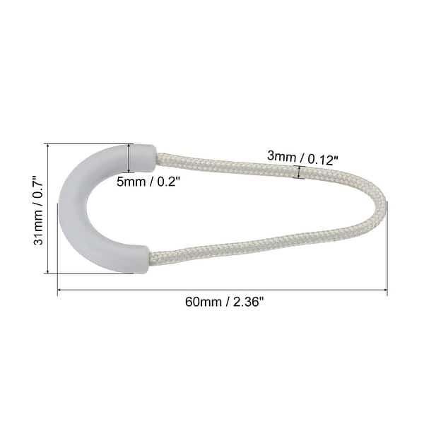 Zipper Pulls Extension Handle Cord Finger Use U-Shape Tab Tag Extender ...