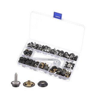50 Sets Stainless Screw Snap Fasteners Kit 15mm Copper Snaps with Tool ...