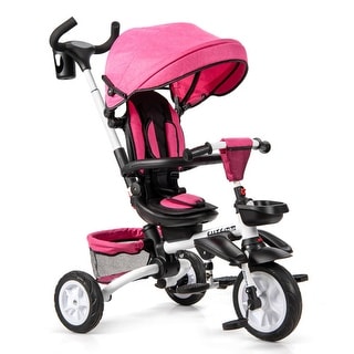 6-in-1 Detachable Kids Baby Stroller Tricycle with Canopy and Safety ...