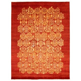 ECARPETGALLERY Hand-knotted Pak Finest Red Wool Rug - 8'11 x 11'9 - Bed ...
