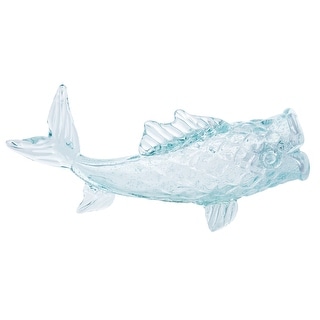 Beachcombers Coastal Life Large Thin Glass Fish Figure - Blue - Bed ...