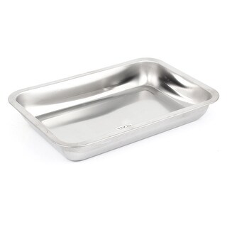 Rectangle Shape Stainless Steel Food Plate Tray 32 x 22cm - Silver - 12 ...