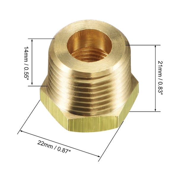 Brass Pipe Fitting Reducer Adapter for Pressure Gauge Engine Temp ...