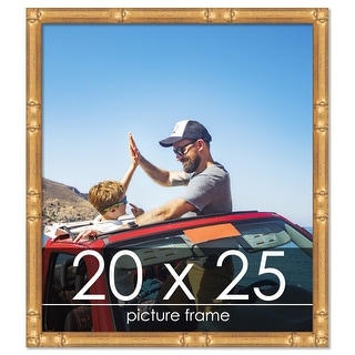 20x25 Frame Gold Bamboo Solid Wood Picture Frame with UV Acrylic, Foam ...