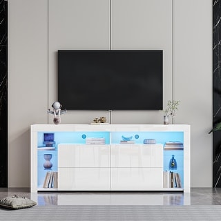 Modern LED TV Cabinet with Storage Drawers Spacious 66.93 Inch TV Stand ...