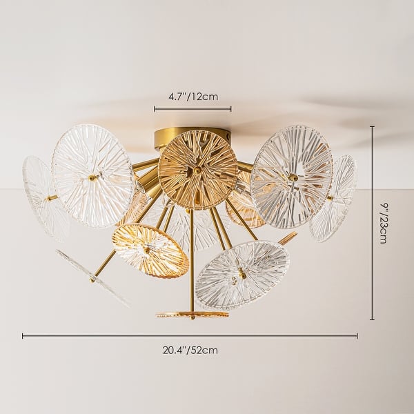 Beverly 20 inch 6-Lights Firework Starburst Glass Sputnik Semi-Flush ...