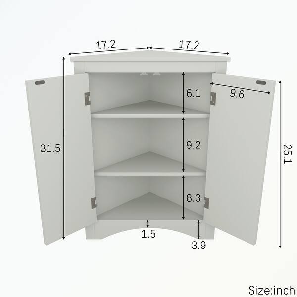 Triangle Bathroom Storage Cabinet with Adjustable Shelves - Bed Bath ...