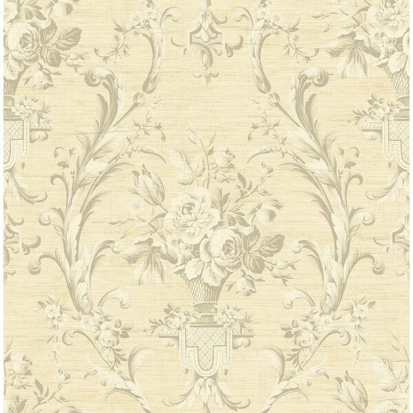 Seabrook Designs Doris Scroll Vase Unpasted Wallpaper - Bed Bath ...