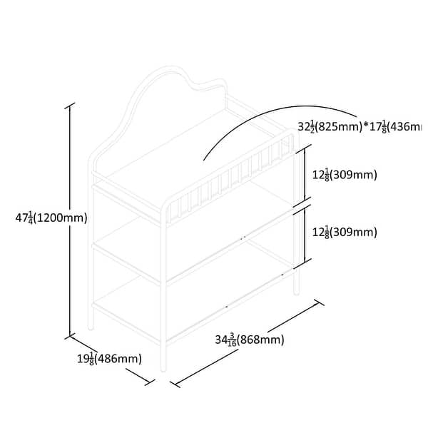 Piper Upholstered Metal Changing Table, Gold - Bed Bath & Beyond - 37247367