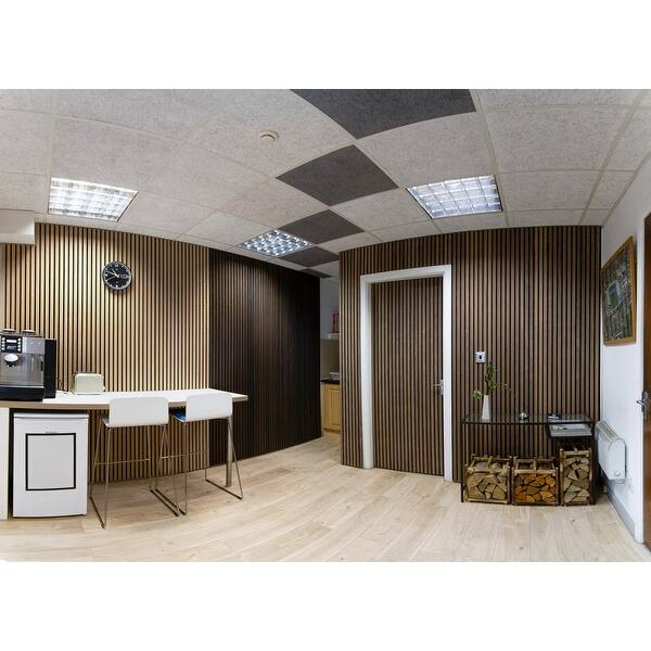 96 in. x 4.8 in x 0.5 in. Acoustic Vinyl Wall Cladding Siding Board ...