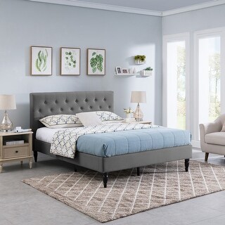Atterbury Upholstered Queen Platform Bed by Christopher Knight Home ...