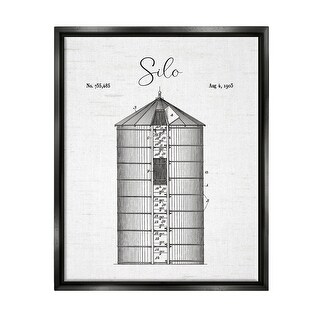 Stupell Detailed Silo Diagram Rustic Countryside Farm Structure Floater ...