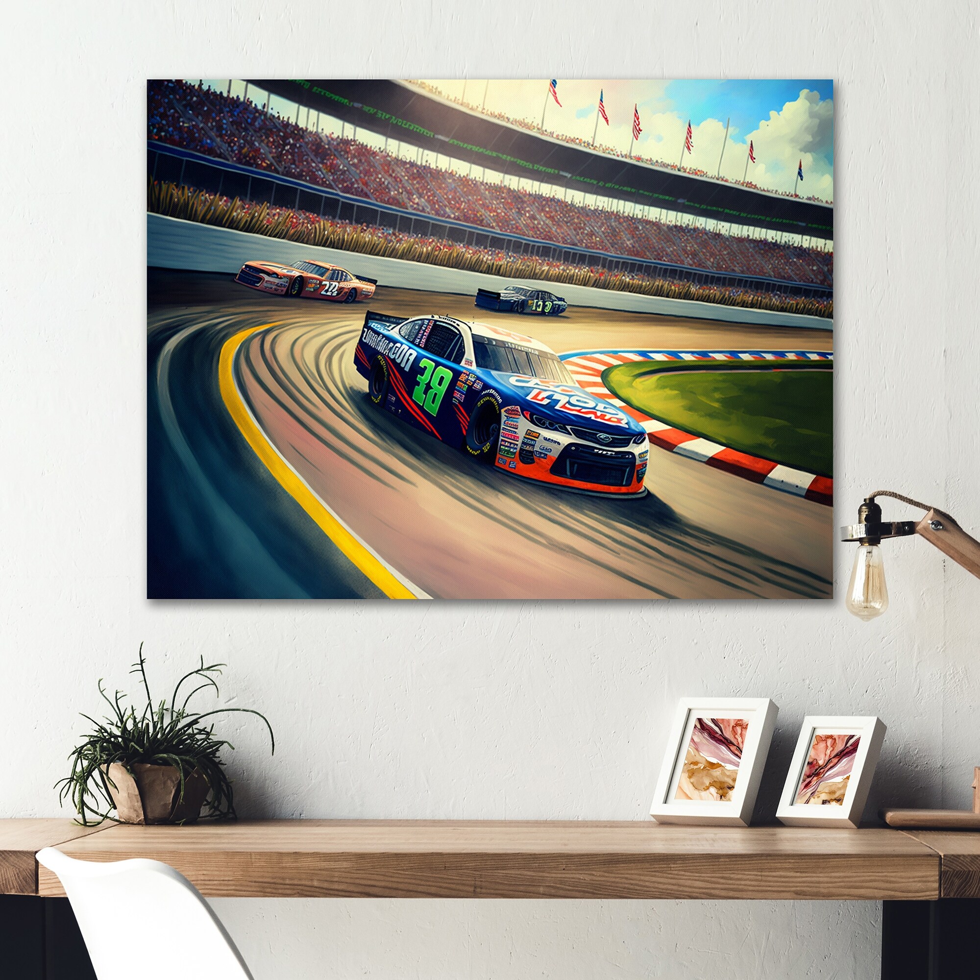 Designart 'Daytona Stock Car Racing Last Lap IV' Cars Race Car Nascar ...