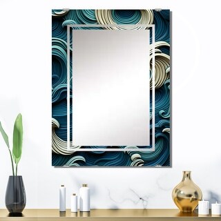 Designart "Blue And White Wave Tiles Impressions II" Abstract Modern ...