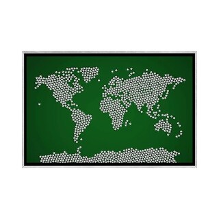 iCanvas "Football Soccer Balls World Map" by Michael Tompsett Framed ...