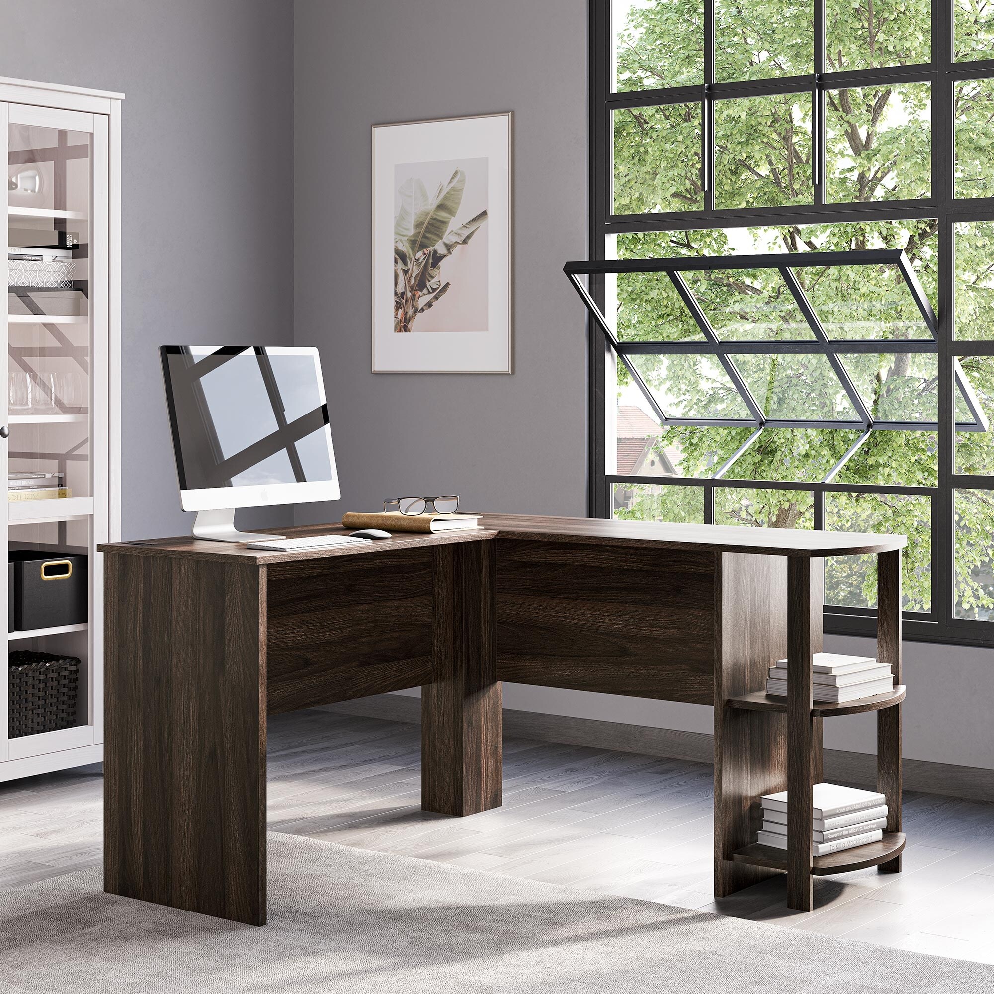 BELLEZE Kent L Shaped Home Office Desk Wood Corner Computer Desk On Sale Bed Bath Beyond 33248681