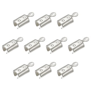200 Pcs Fold Over Cord Ends, 5x12mm Iron Crimp Cap Clasp Tips - 5mm ...