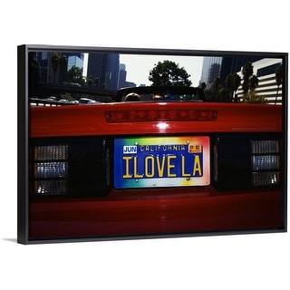 "I Love LA California Vanity License Plate " Black Float Frame Canvas ...