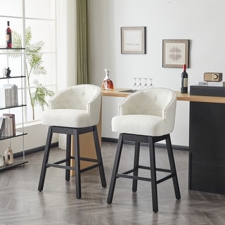 Moore Modern Rubberwood Swivel 33.25-Inch Barstool (set of 2) by ...