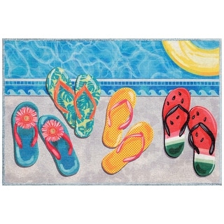 Liora Manne Impressions Poolside Flip Flops Indoor/Outdoor Mat - Bed ...