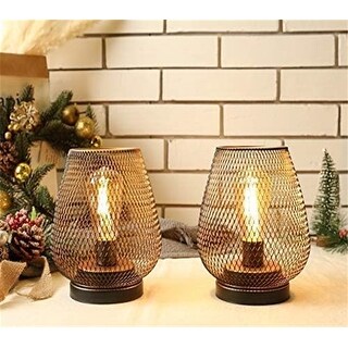 Metal Cage LED Lantern Battery Powered Cordless Accent Light for ...