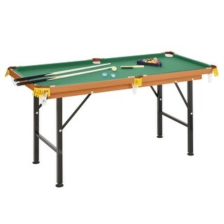 55" Portable Folding Billiards Table,Game Table With Cues,Ball,Rack ...