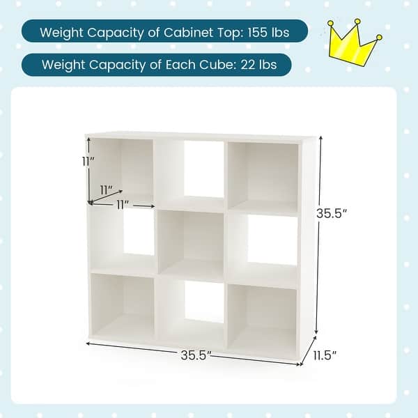 9-Cube Kids Toy Storage Organizer Children Bookcase Display Bookshelf ...
