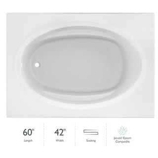 Jacuzzi 60" x 42" Signature Drop In Soaking Bathtub with Universal ...