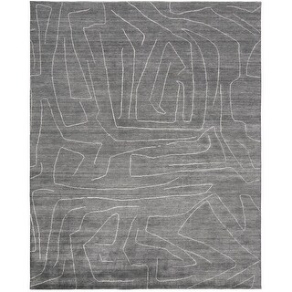 8' X 10' Gray And Ivory Abstract Hand Woven Area Rug - 3'6" - Bed Bath ...
