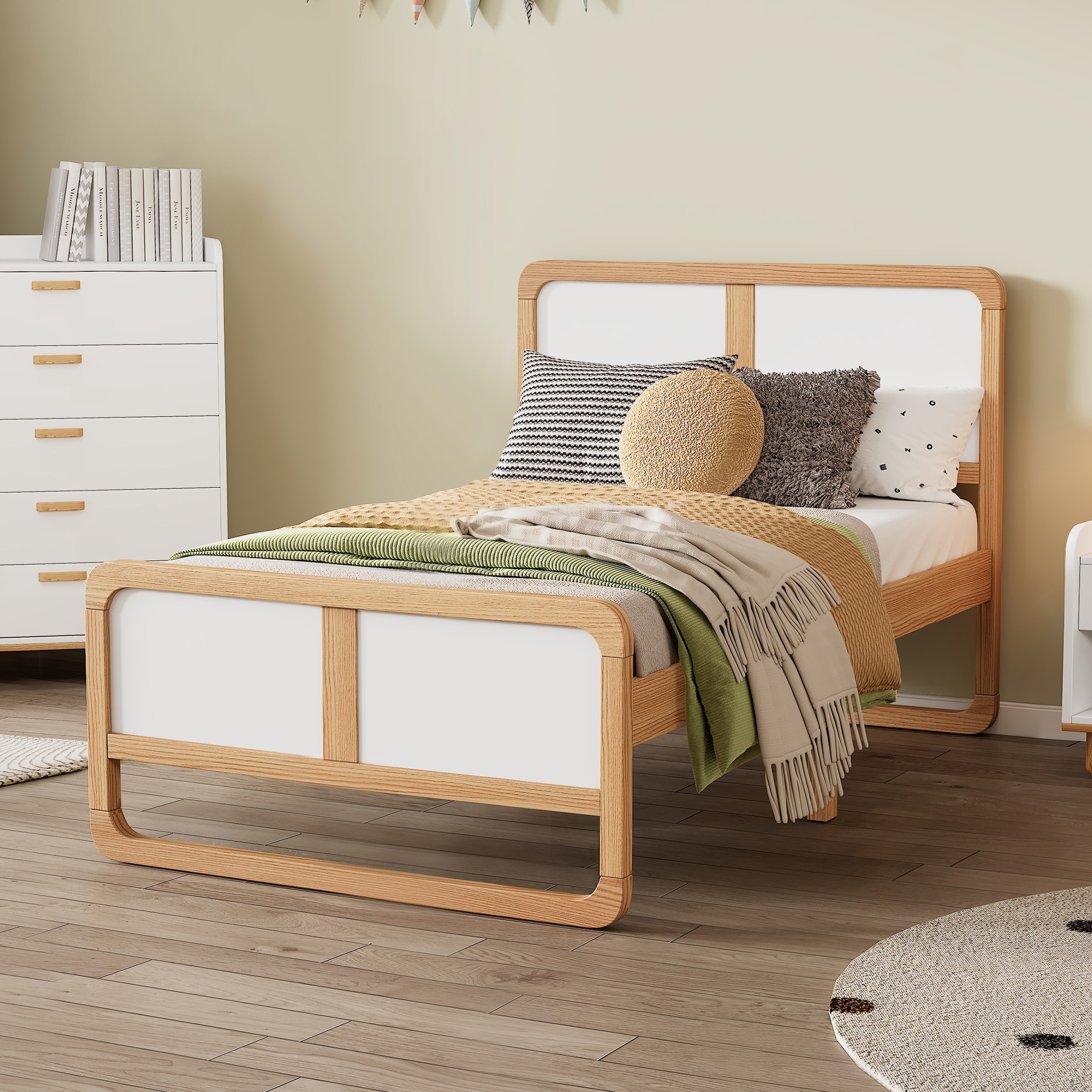 Platform bed frame with rounded corners store