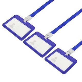 ID Badge Holders, 4x3.1Inch Horizontal Name Tags ABS Double Sided 3Pcs ...
