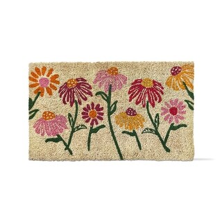"Spring Flowers" Coir Mat Features All Over Floral Print of Red, Orange ...