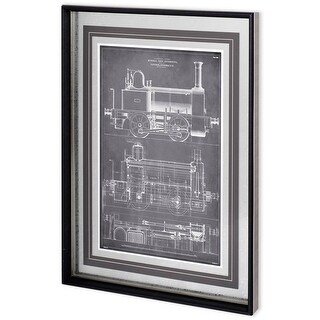 Custom Locomotive Blueprint II (MC) Framed Art Print - Bed Bath ...